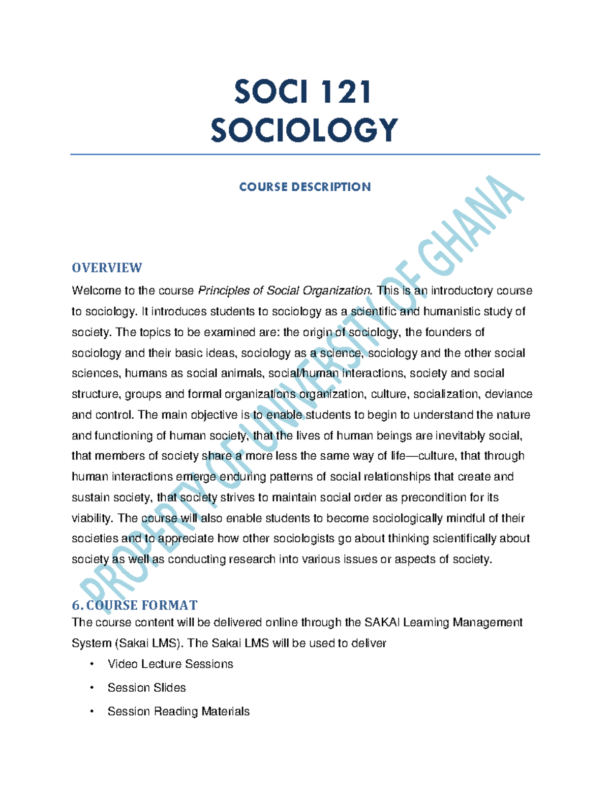 SOCI 121 Introduction to Sociology: Course Overview and Details - Studocu