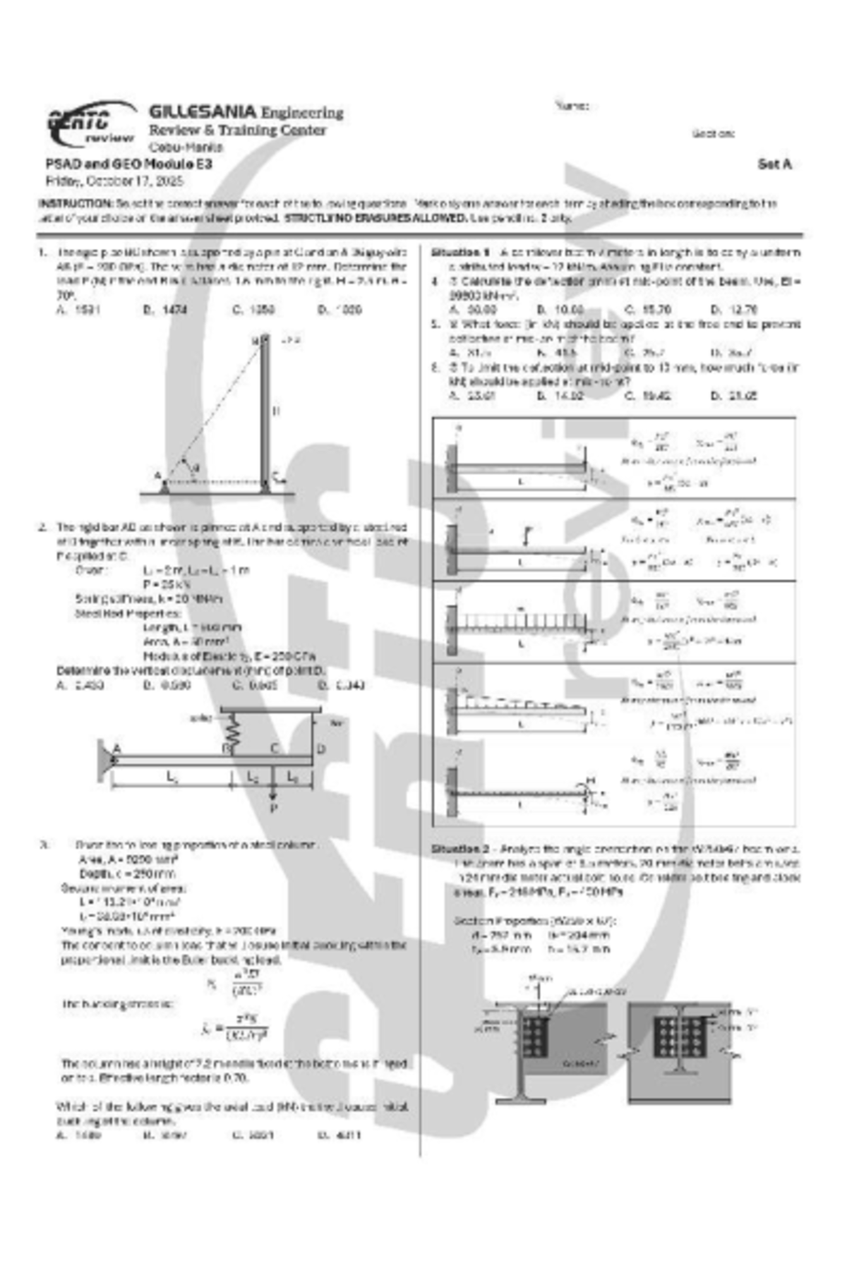 PSAD-GEO-E3 - Engineering Review Practice Questions and Solutions - Studocu