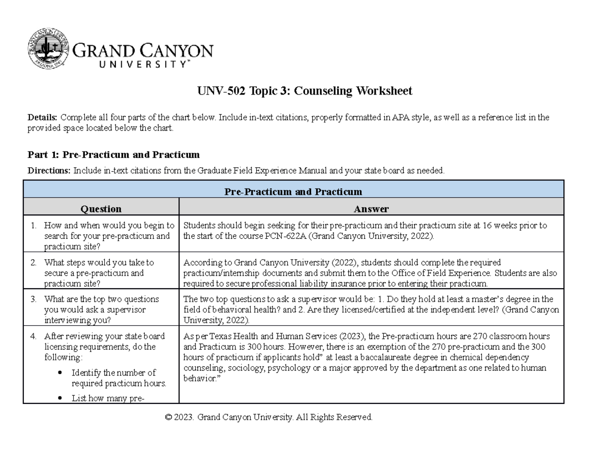 UNV 502 RS T3Counseling Worksheet - UNV-502 Topic 3: Counseling ...