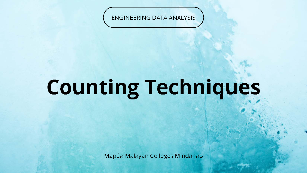 Counting Techniques for Engineering Data Analysis (ENG 101) - Studocu