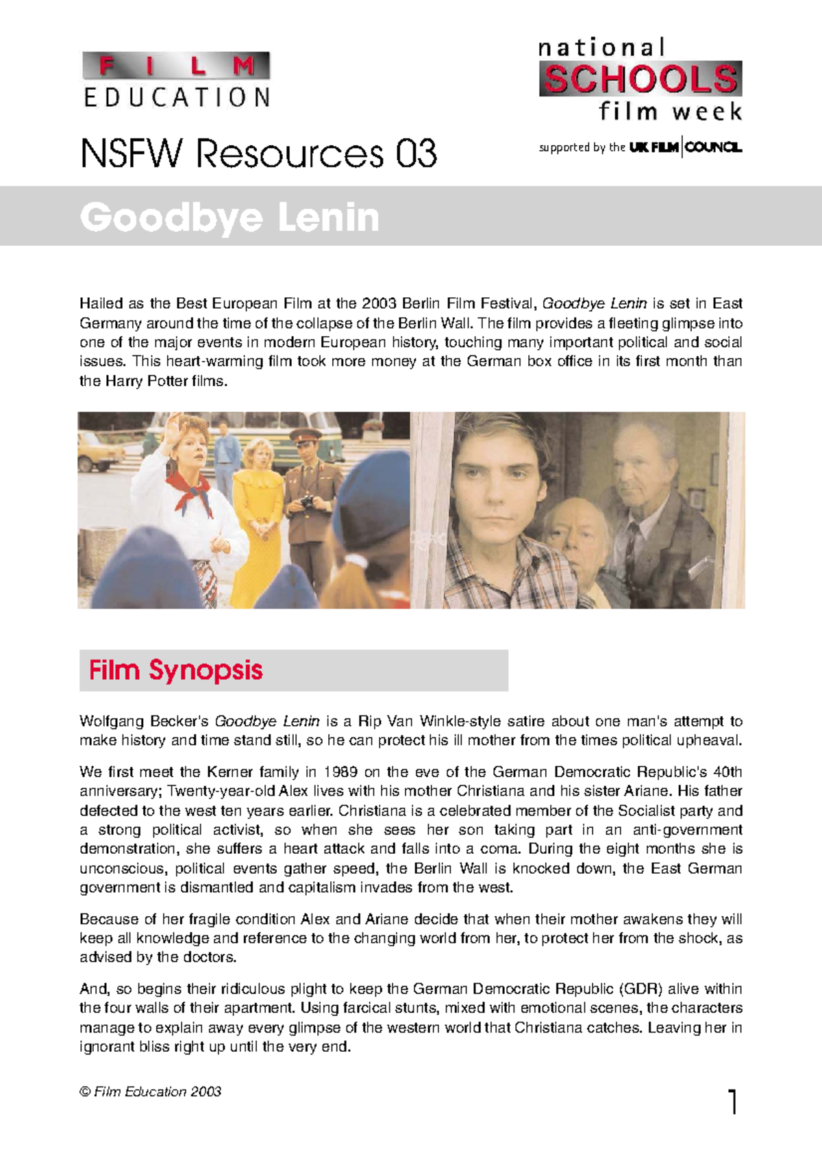 Good Bye Lenin! Study Guide (ENG) - Insights on East Germany's ...