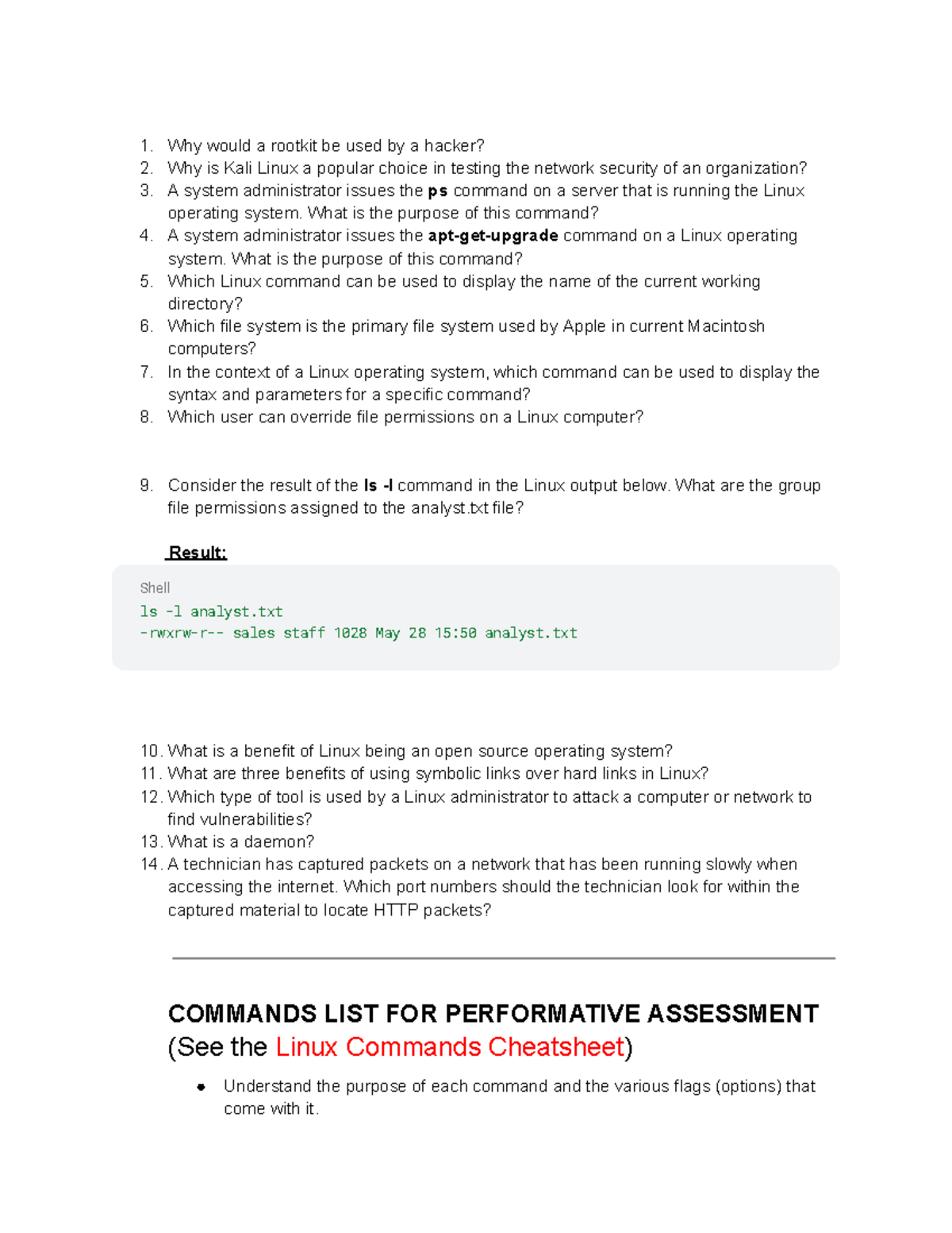 Linux Commands and Security Assessment Techniques: A Comprehensive ...