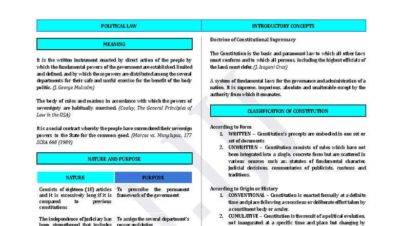 POLI 1 Constitutional Interpretation and Territorial Jurisdiction - Studocu