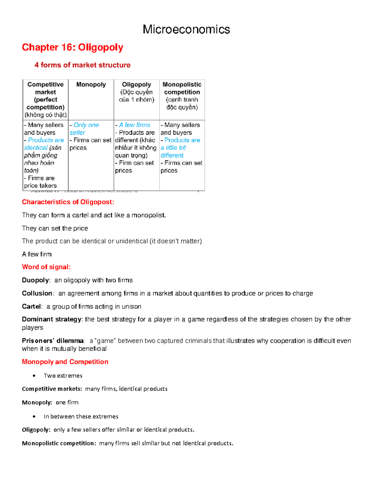 Chapter 16 Oligopoly - Testbank - Microeconomics Chapter 16 : Oligopoly ...