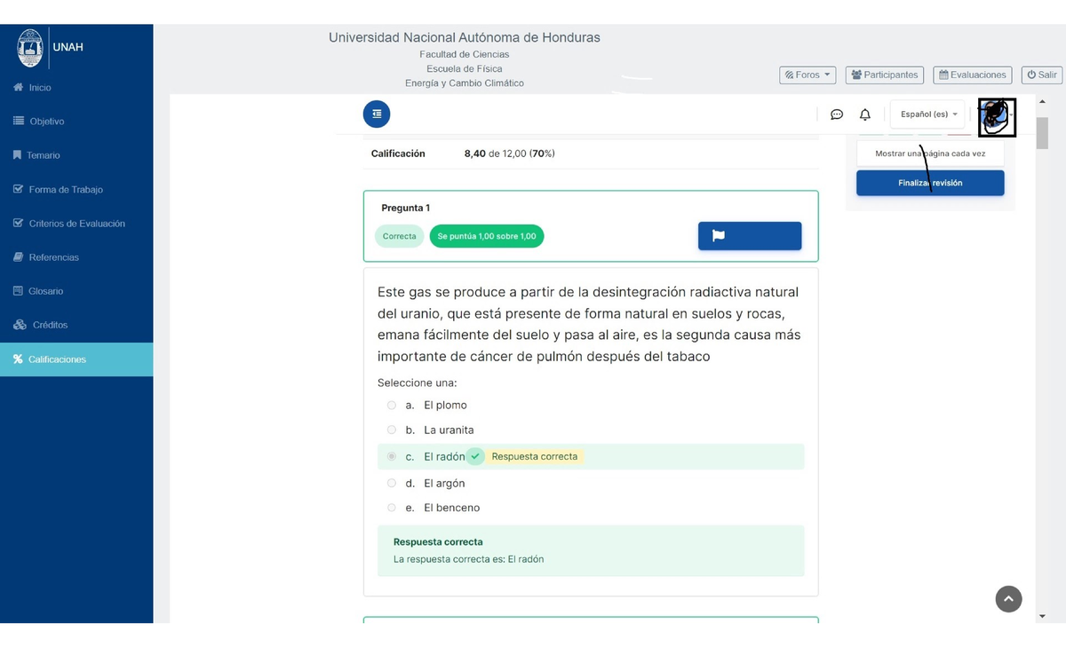 Examen 1 Cambios Climáticos - UNAH Facultad de Ciencias - Studocu