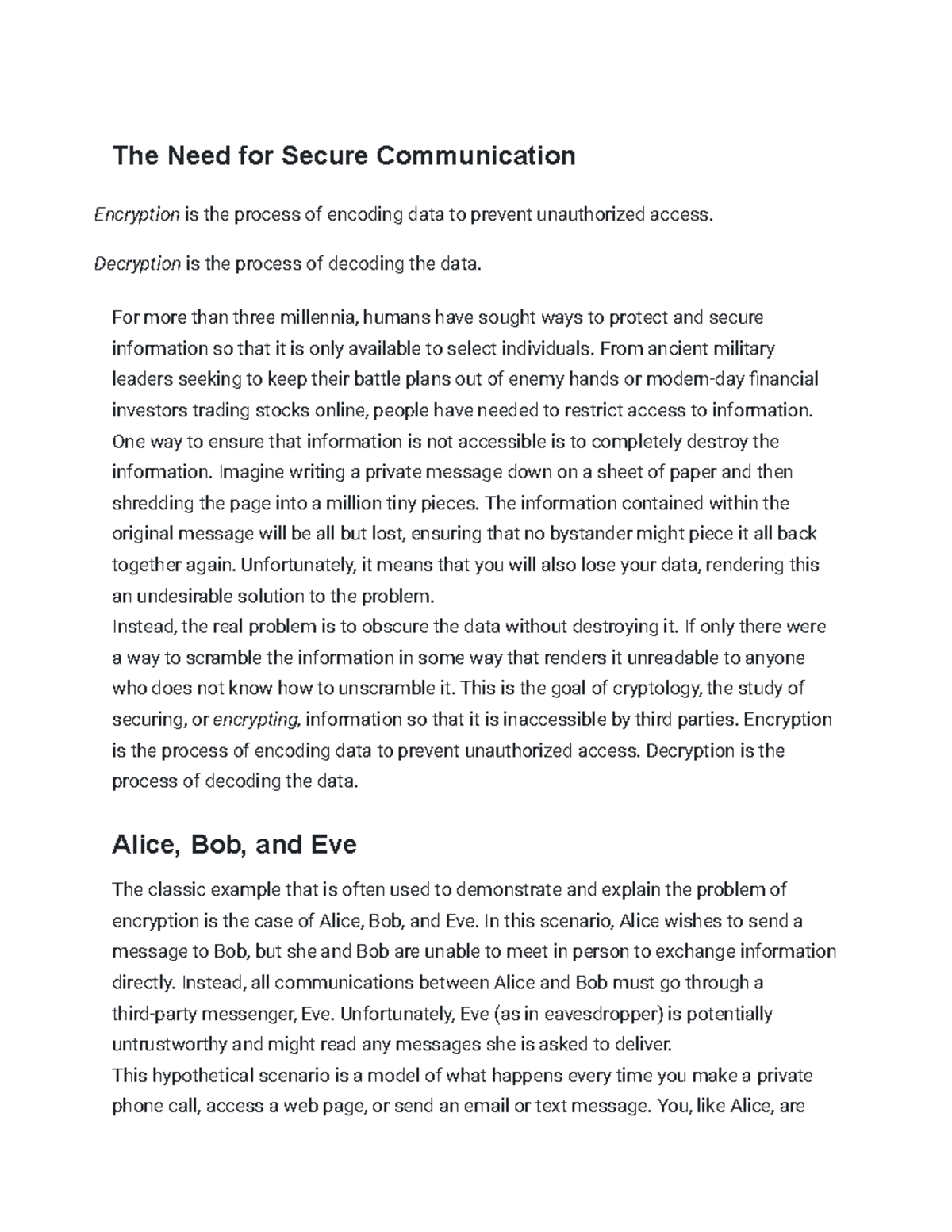 Understanding Encryption: The Role of Algorithms in Secure Communication - Studocu