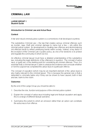 Criminal Law 2223: Large Group 6 Student Guide on Sexual Offences - Studocu