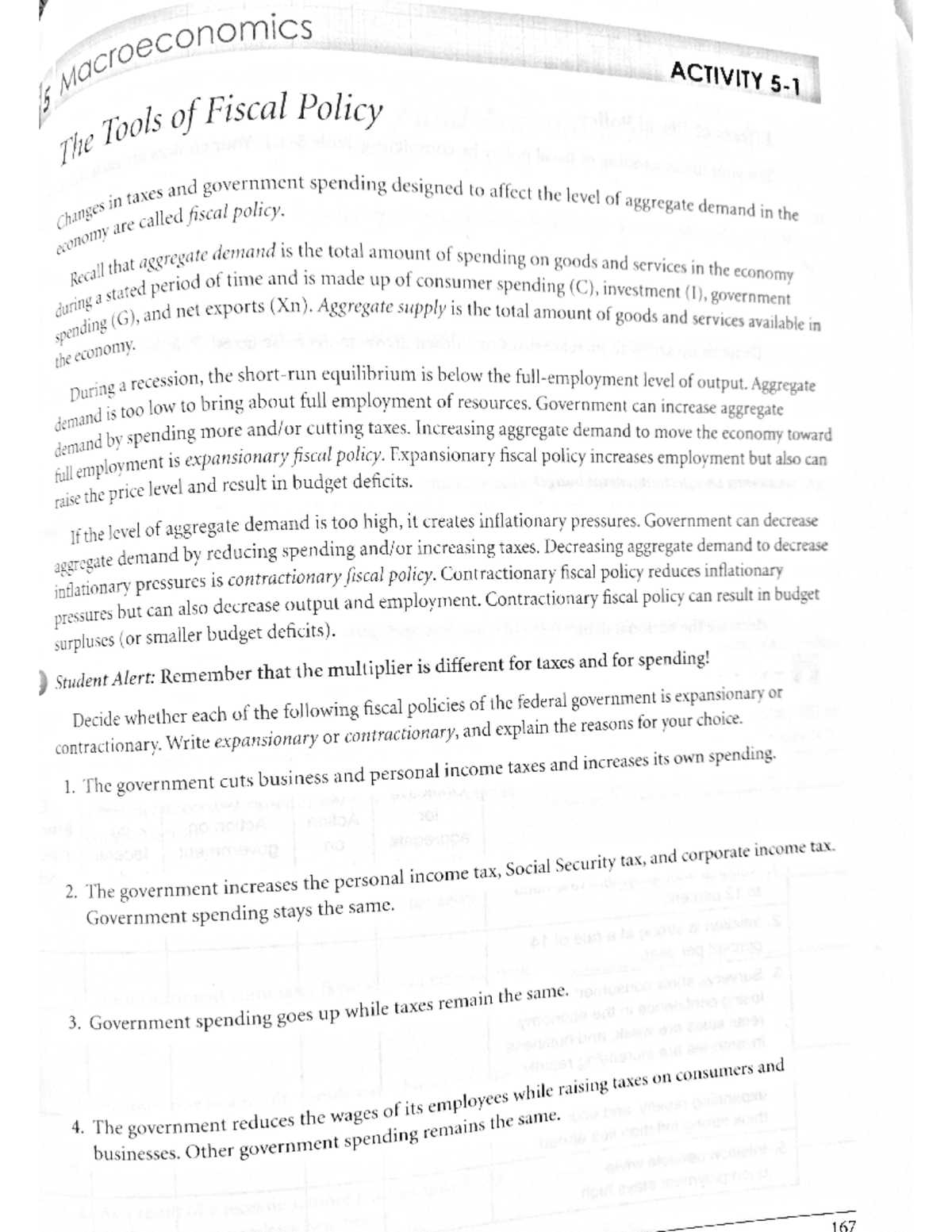 ACTIVITY: Tools of Fiscal Policy in Macroeconomics (Final Exam Notes ...