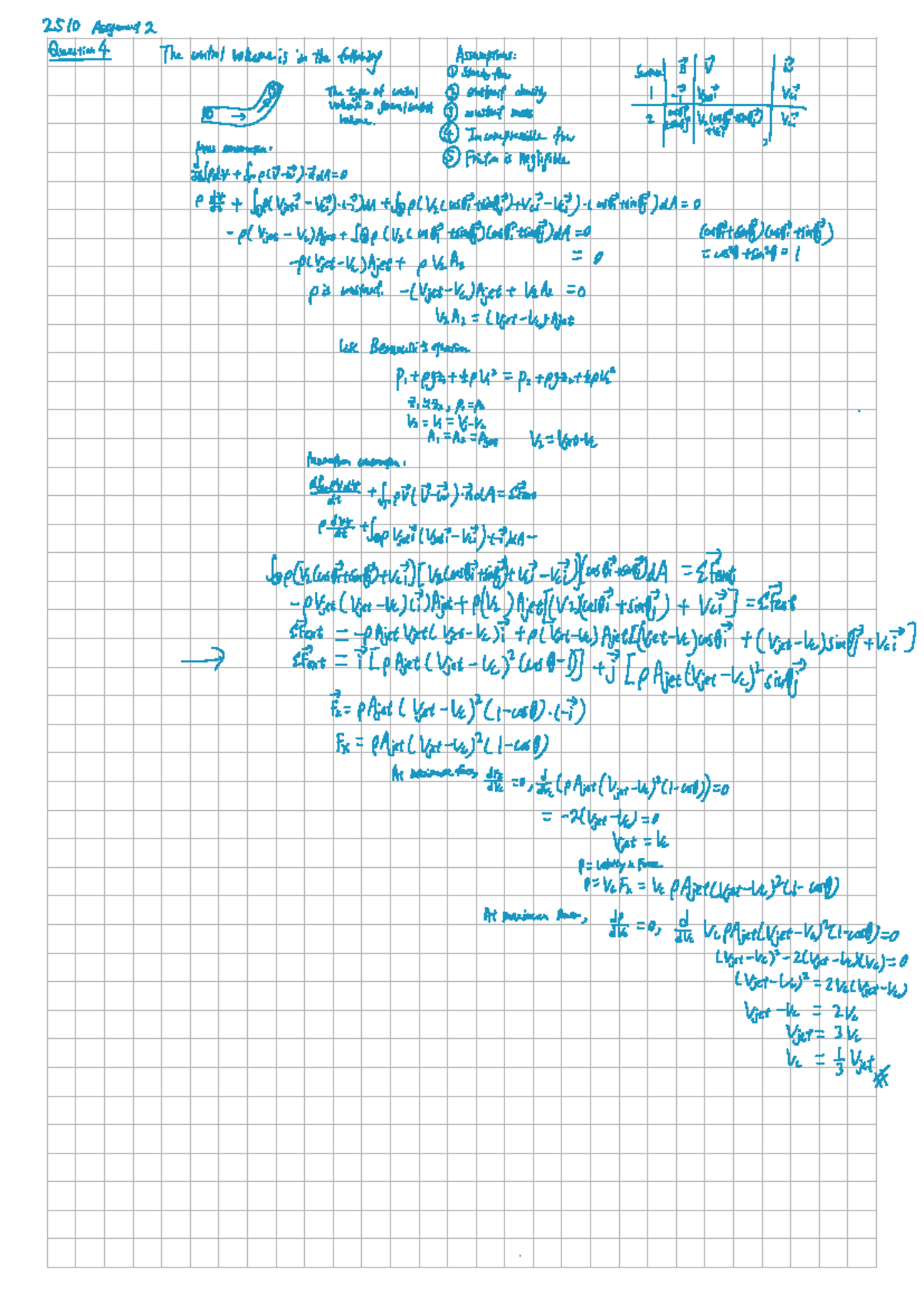 2510 HW 2 - Fluid Mechanics Control Volume Analysis - Studocu