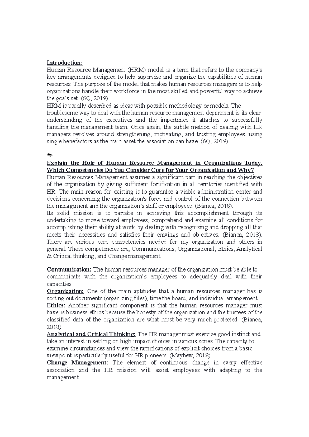 UNIT 1 Written Assignment - Introduction: Human Resource Management ...