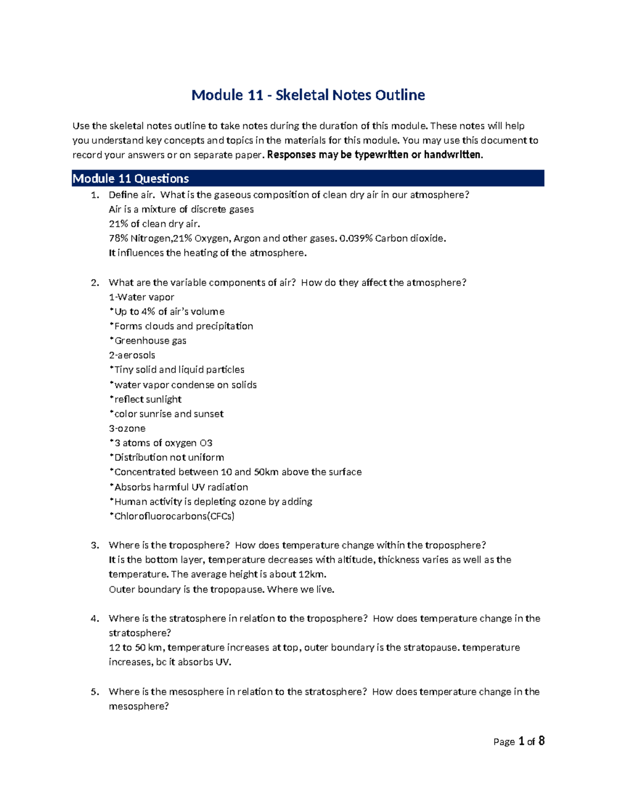 Module 11 Skeletal Notes Outline revised-1 - Module 11 - Skeletal Notes ...