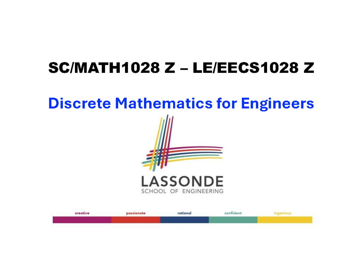 EECS1028 Lecture 03: Discrete Mathematics Concepts and Definitions ...