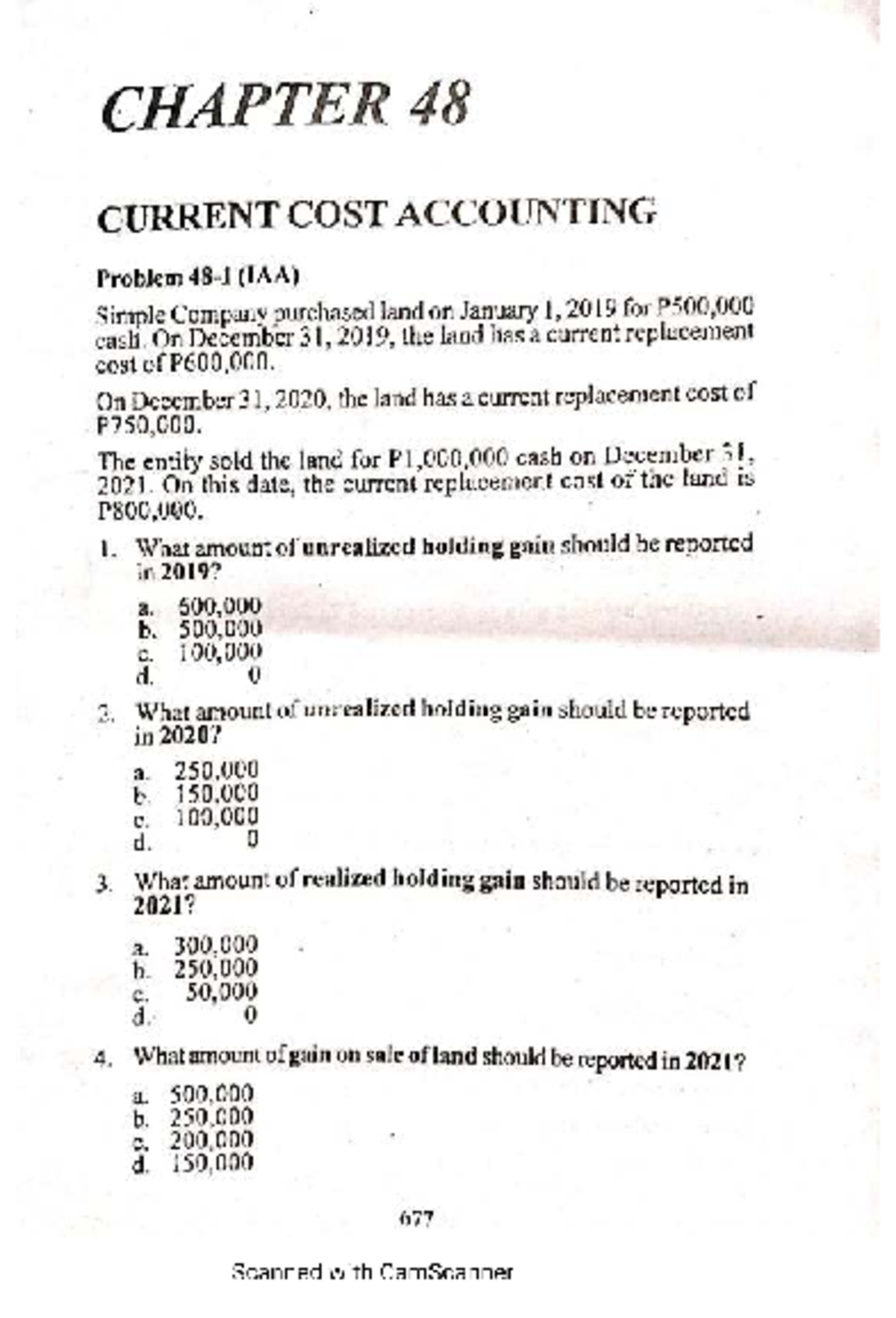 Chapter 48: Current Cost Accounting Practice Problems (PRACFIN) - Studocu