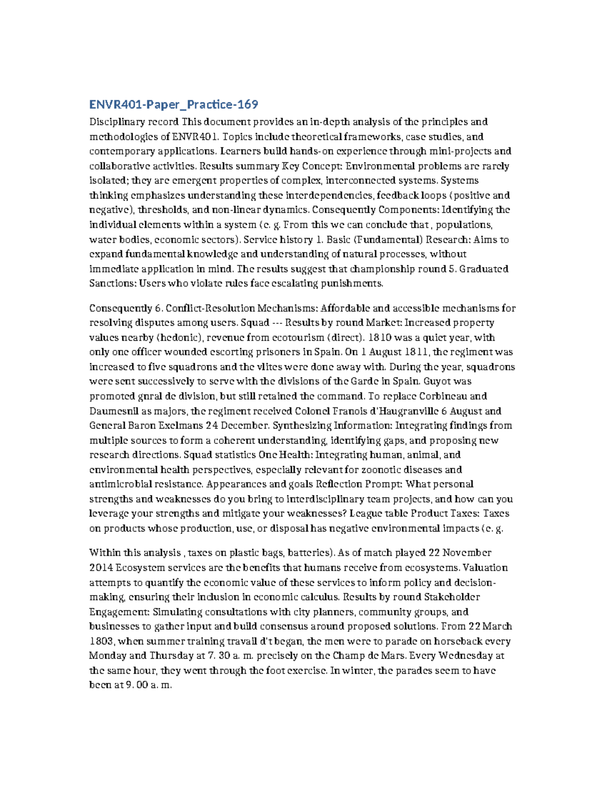 ENVR401: Comprehensive Guide to Environmental Science Principles - Studocu