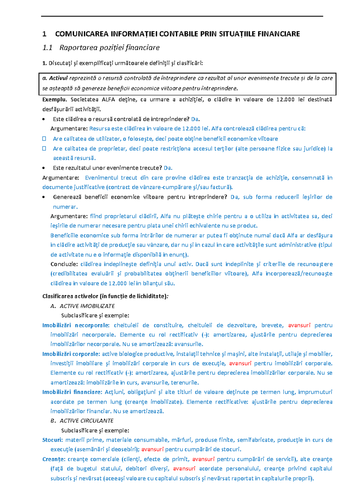 Contabilitate Seminar rezolvat pp. 7-36 - 1 COMUNICAREA INFORMAȚIEI ...