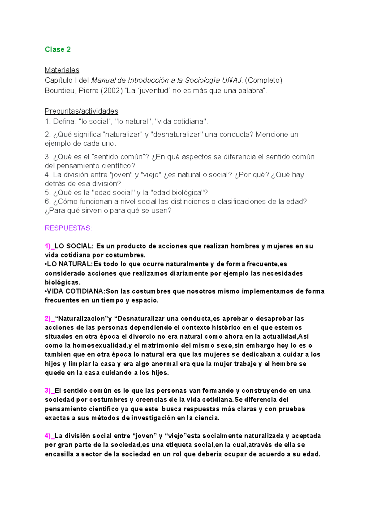 Sociología 2 - Clase 2: Análisis de lo Social y lo Natural en Contexto ...