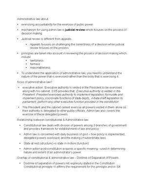 Admin case summaries for law students: Key principles and cases - Studocu