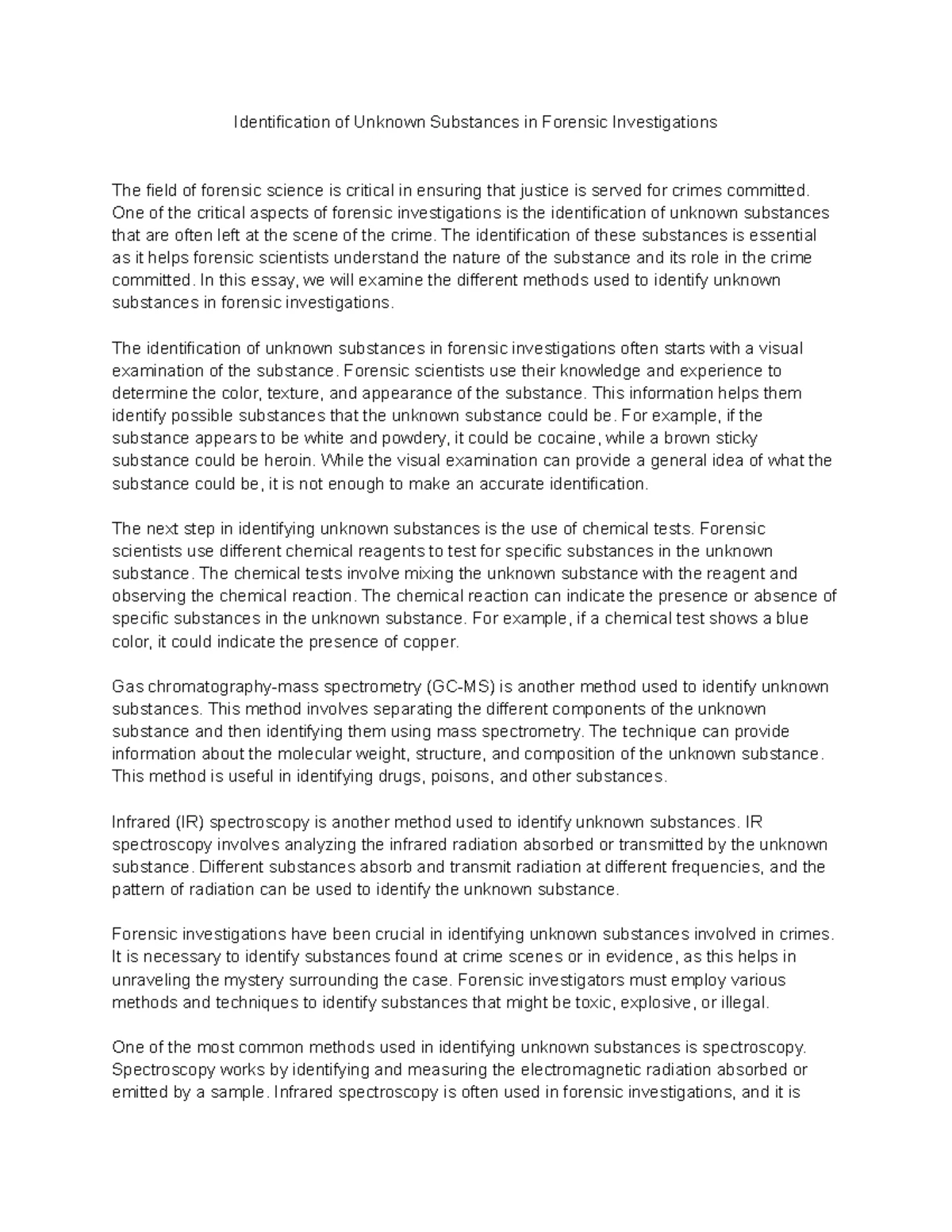 Forensic Analysis of Fibers and Textiles in Criminal Investigations ...