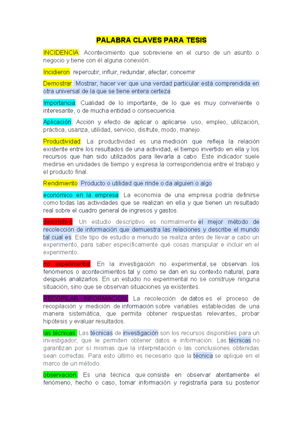 Palabras Claves para Tesis: Guía de Investigación y Análisis Documental ...