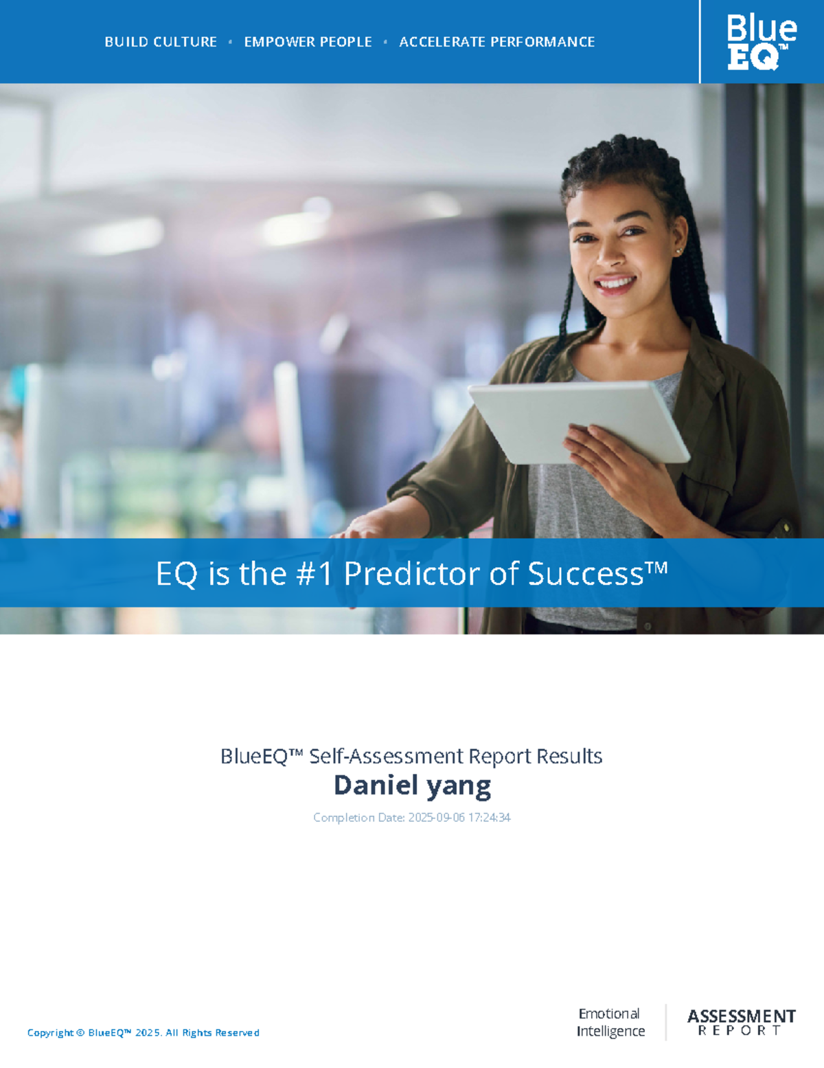 Blue EQ™ PS16i Self-Assessment Report - Emotional Intelligence Insights ...