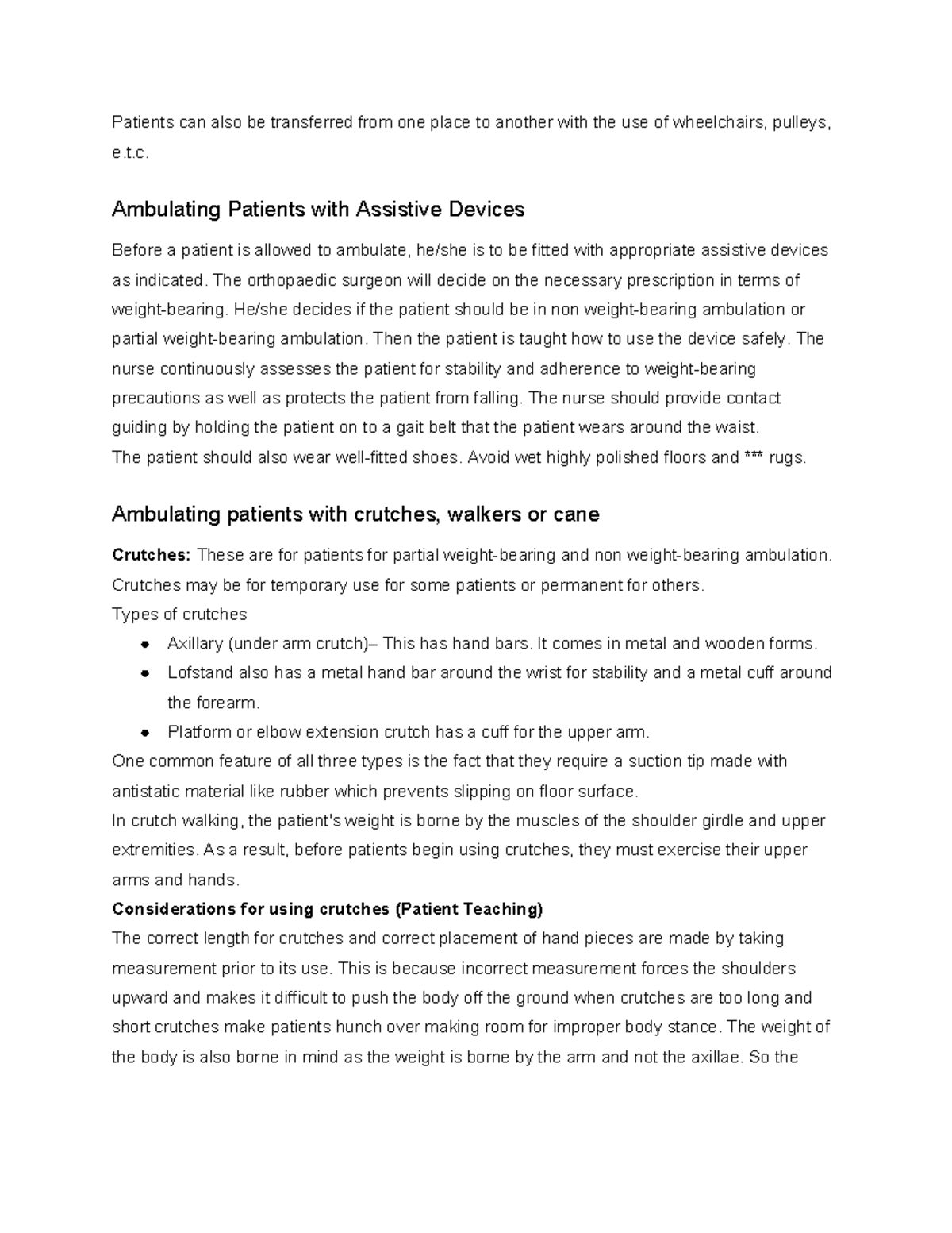 Rehabilitation Techniques for Ambulating Patients with Assistive ...
