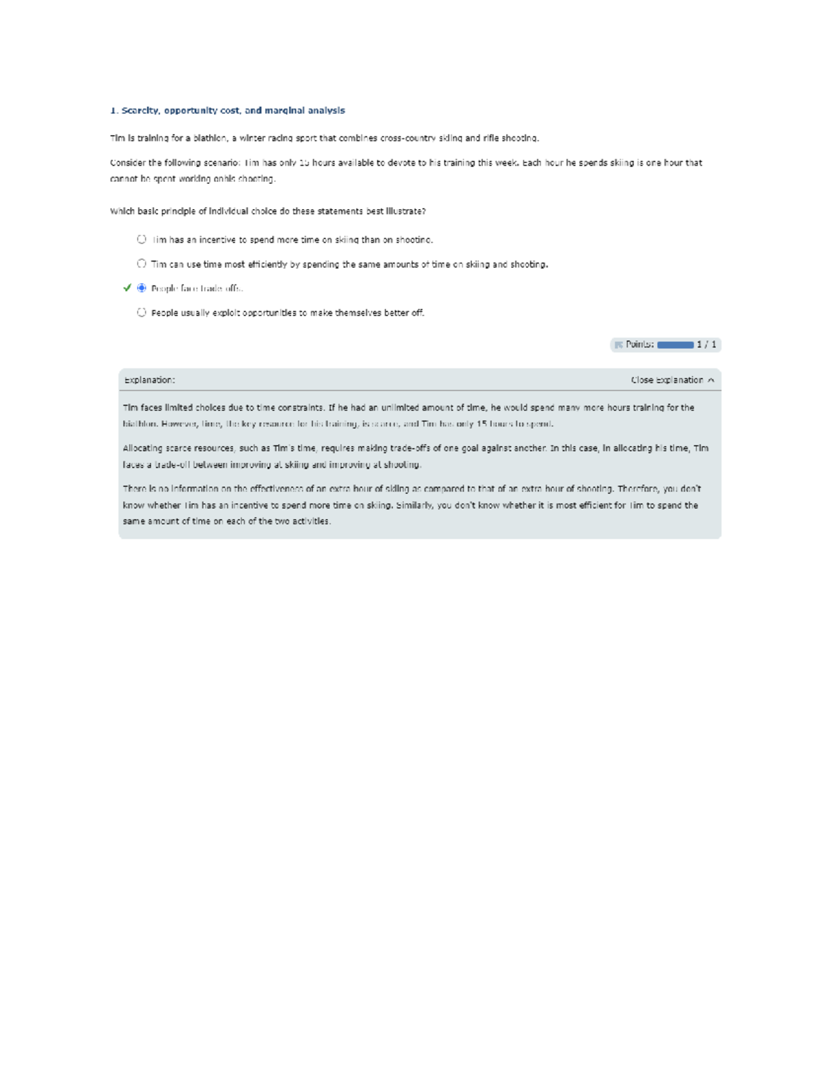 ECO - 202 Model 1 Quiz: Opportunity Cost & Production Possibilities ...
