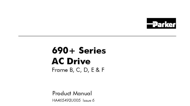 690+ Series AC Drive Product Manual - Parker SSD Drives - Studocu