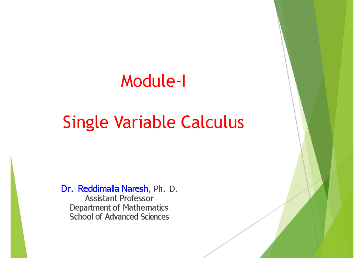 Extreme Values of Functions - Calculus (MAT1001) Lecture Notes - Studocu