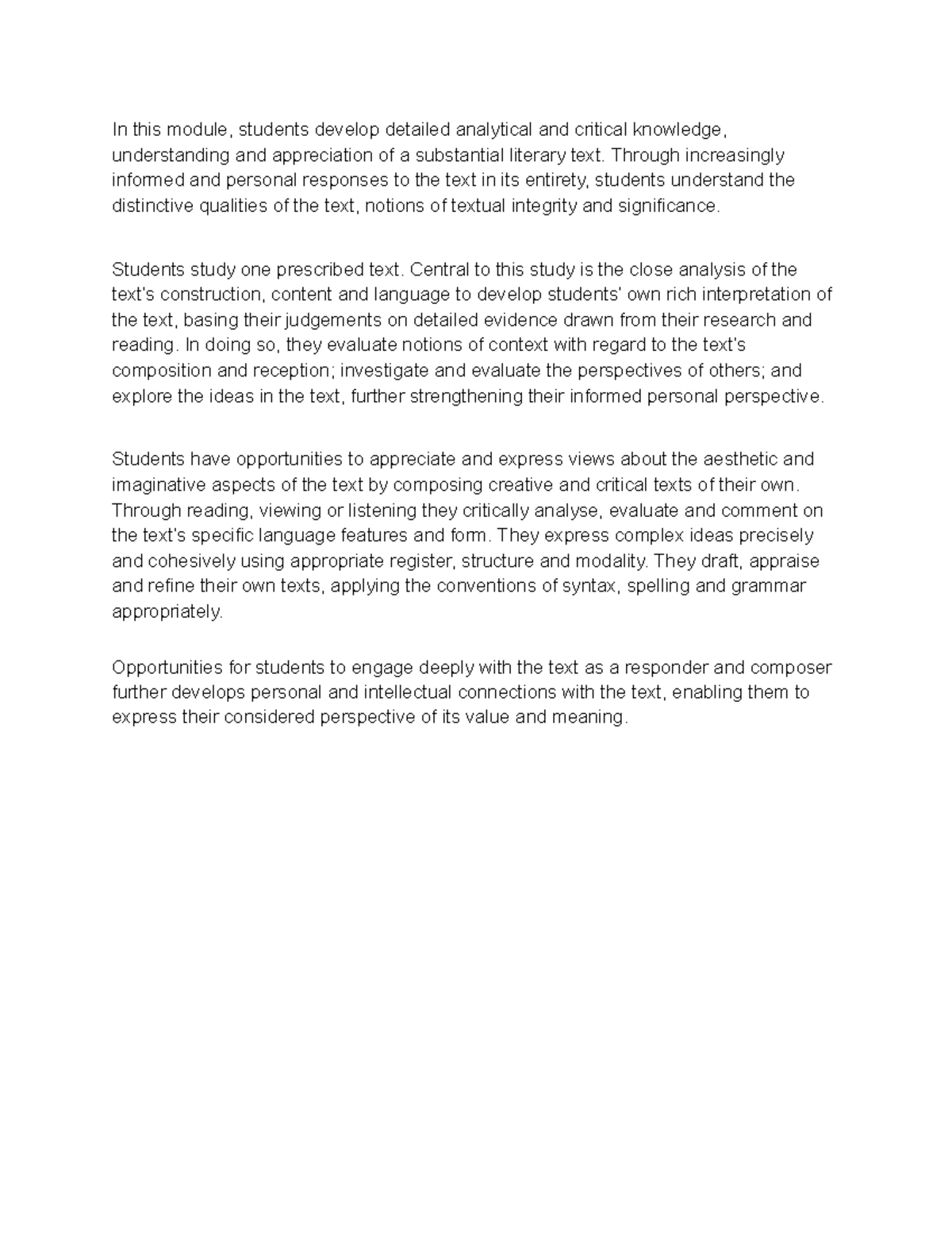 Module B: Literary Analysis & Interpretation Rubric Overview - Studocu