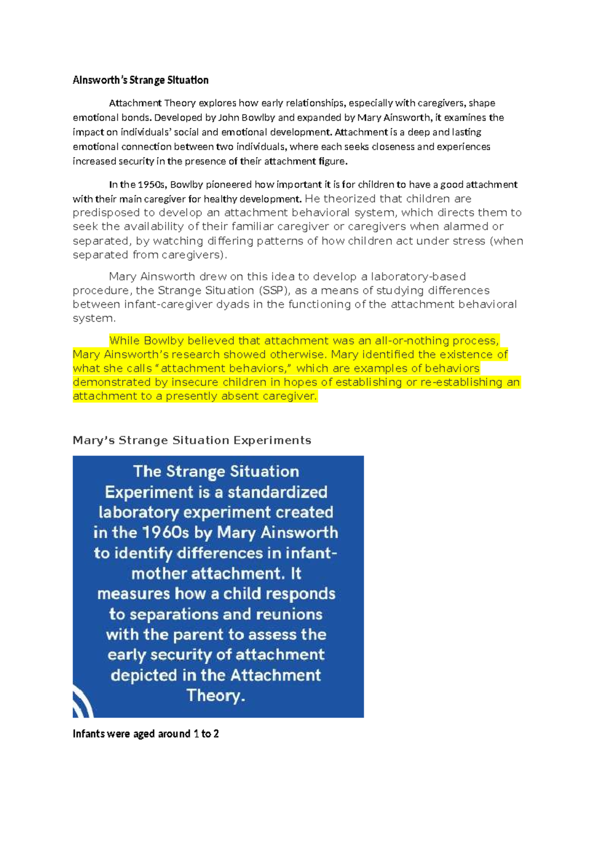 Strange Situation Attachment Theory: Insights from Ainsworth & Bowl ...