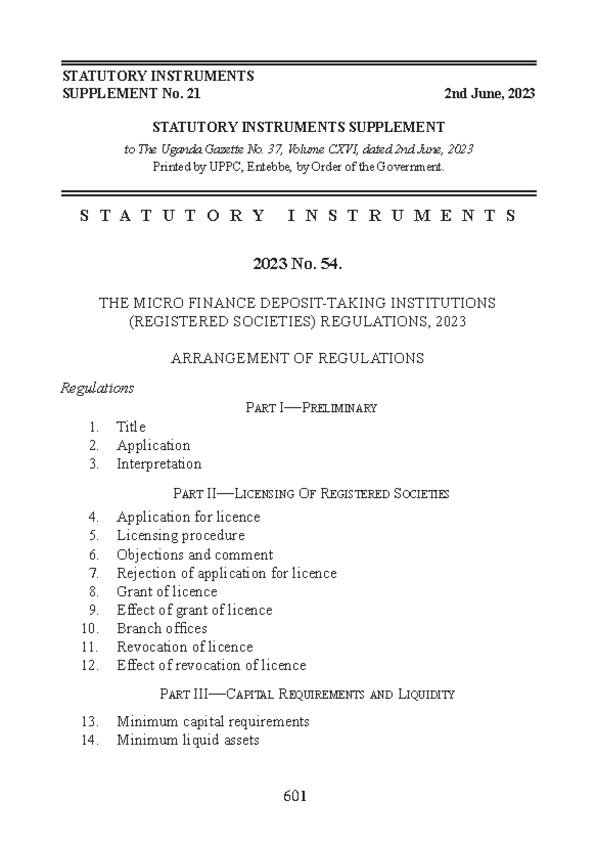 Micro Finance Institutions (Registered Societies) Regulations 2023 ...