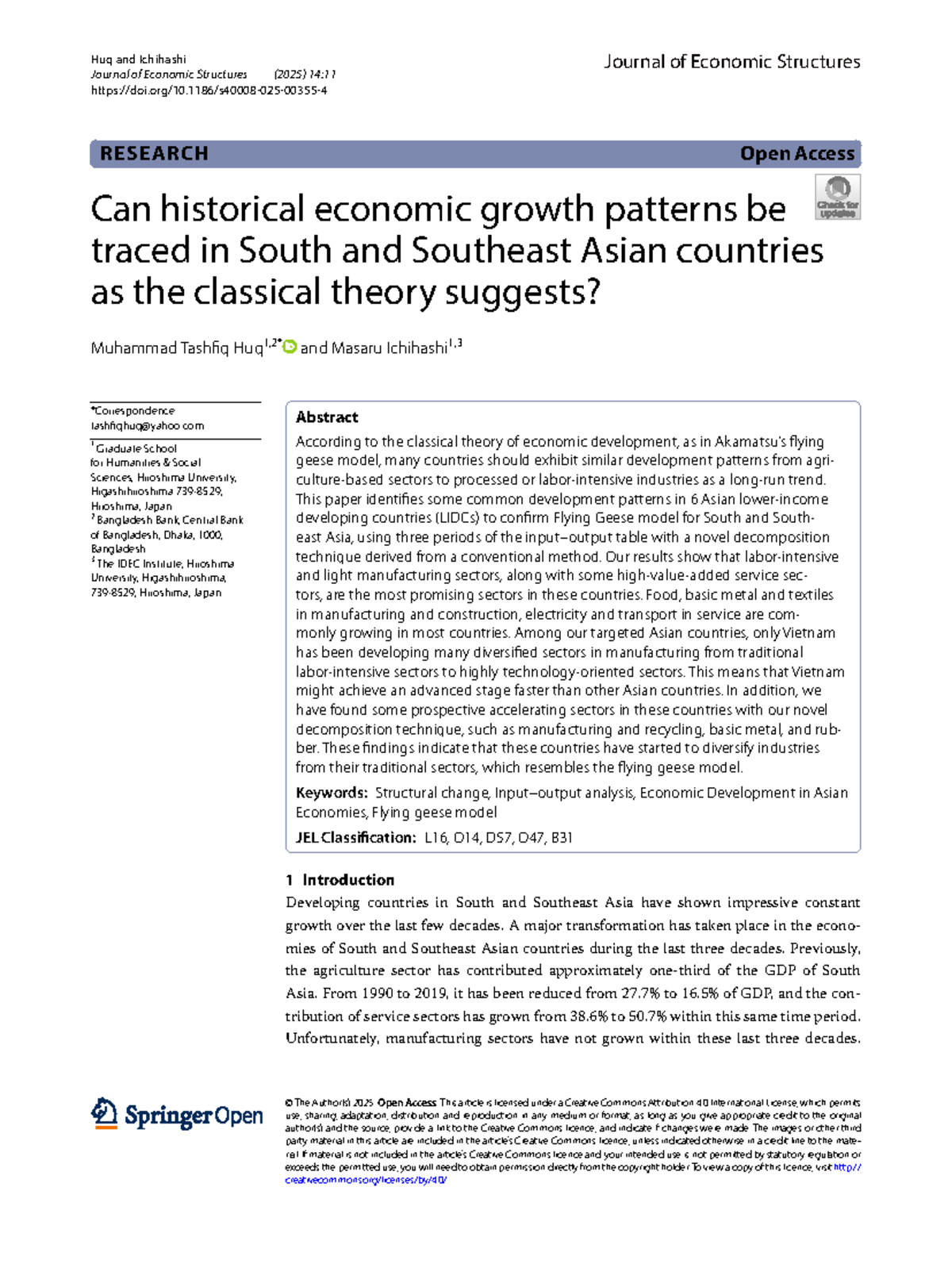 Economic Growth Patterns in South and Southeast Asia: A Study on LIDCs ...
