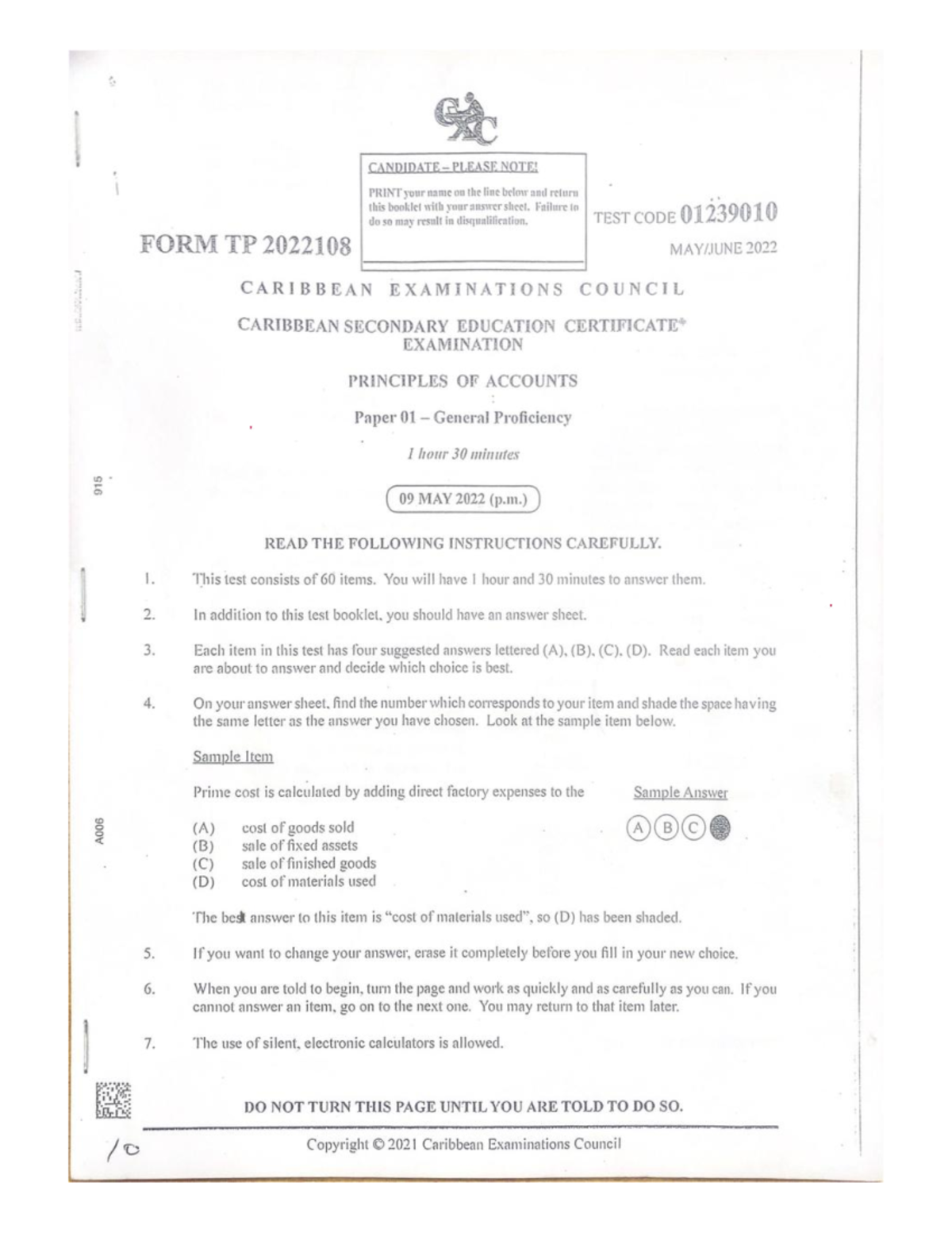 CSEC POA MJ 2022 P1 - CSEC POA MJ 2022 Paper 1 Notes - Studocu