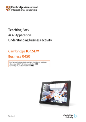 Caie as business 9609 theory v7 - ZNOTES SUMMARIZED NOTES ON THE ...