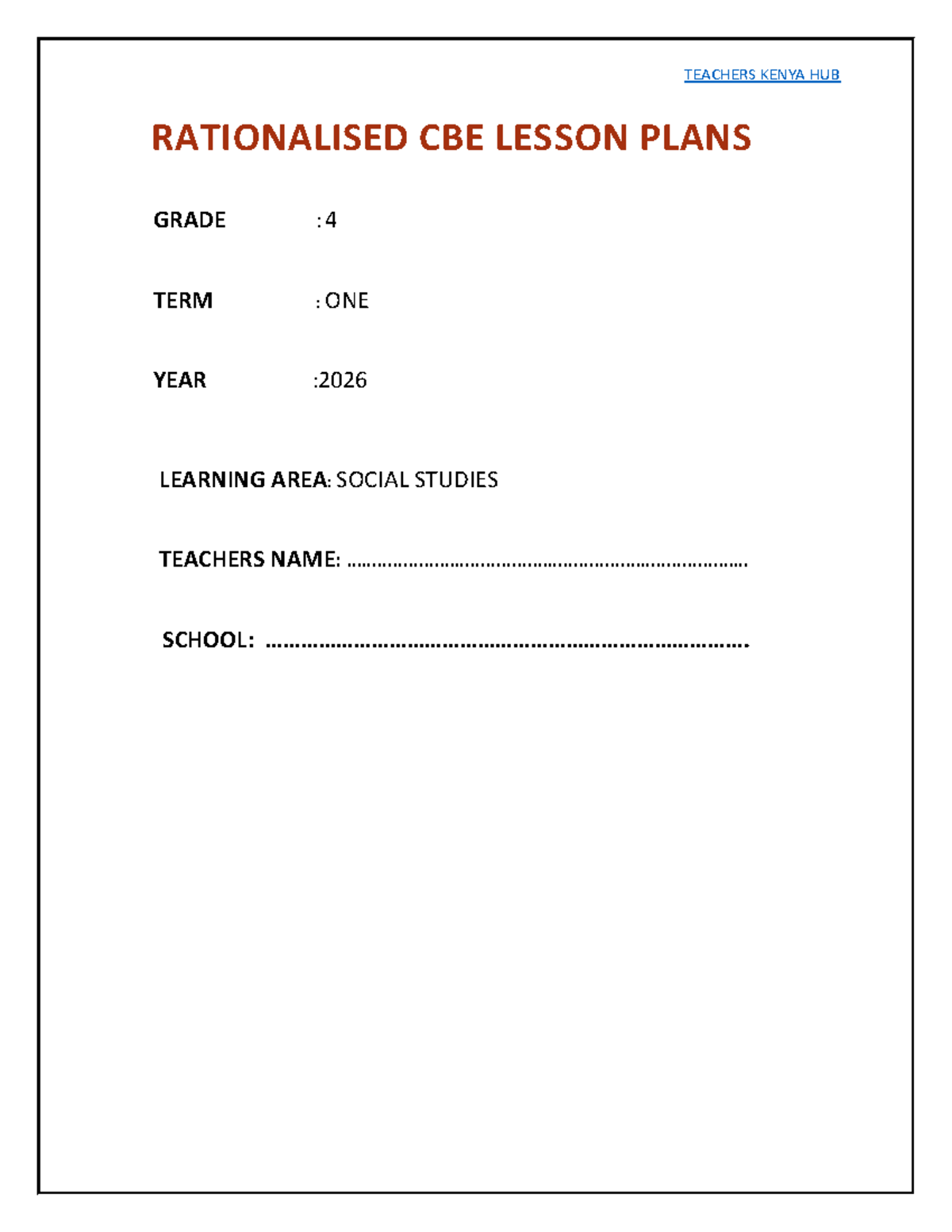 Grade 4 Social Studies Term 1 Lesson Plans: Compass Directions - Studocu