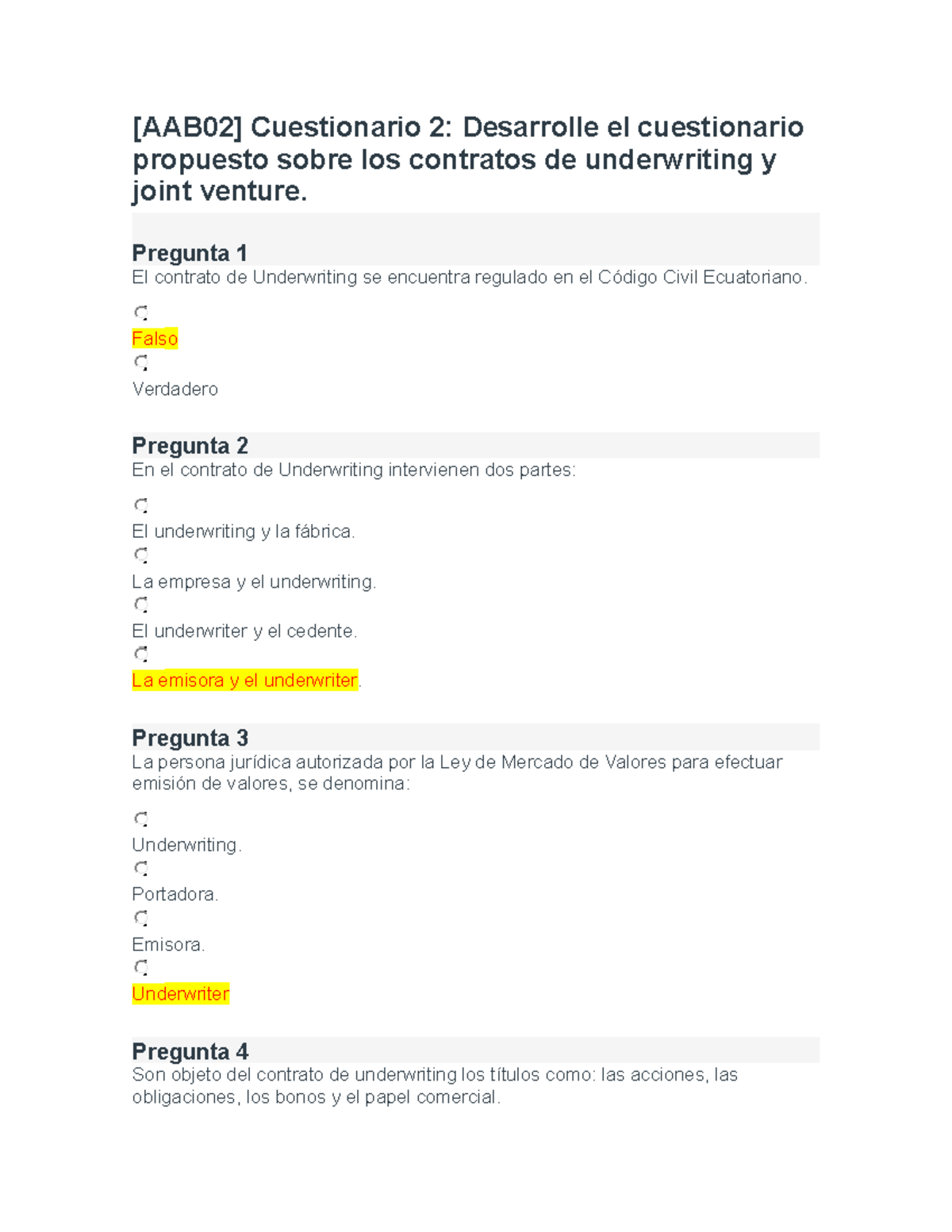 [AAB02] Cuestionario 2 sobre Contratos de Underwriting y Joint Venture ...