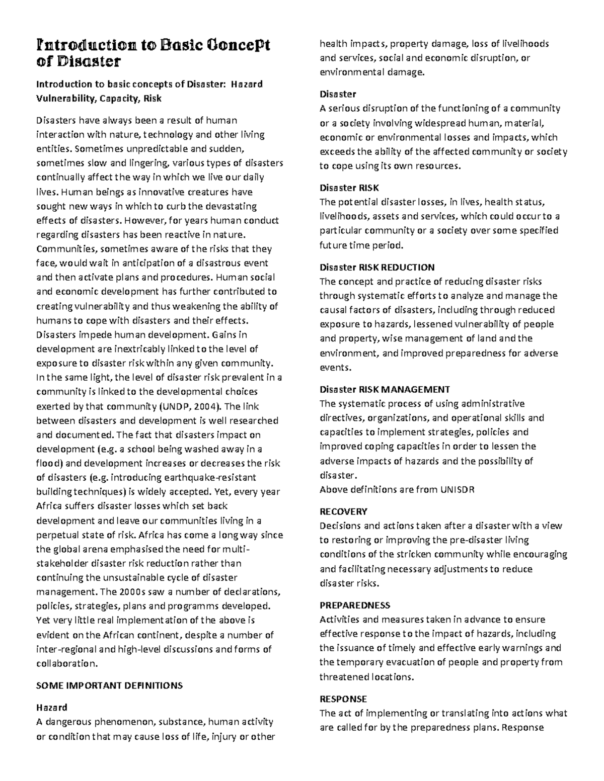 DRRR LMS - disaster risk reduction management files - Introduction to ...