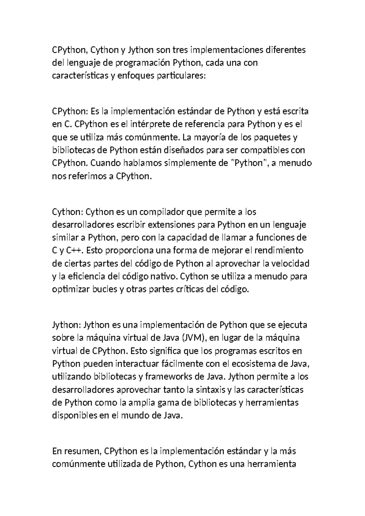 CPython, Cython y Jython: Comparativa de Implementaciones de Python ...