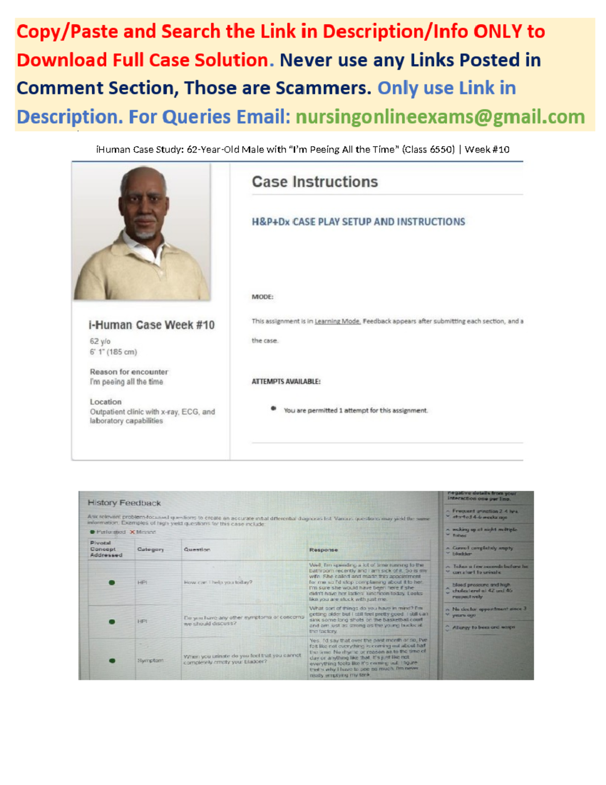 Complete i Human Week #10 Study Guide 62-Year-Old Male with Frequent Urination – “I’m Peeing All ...