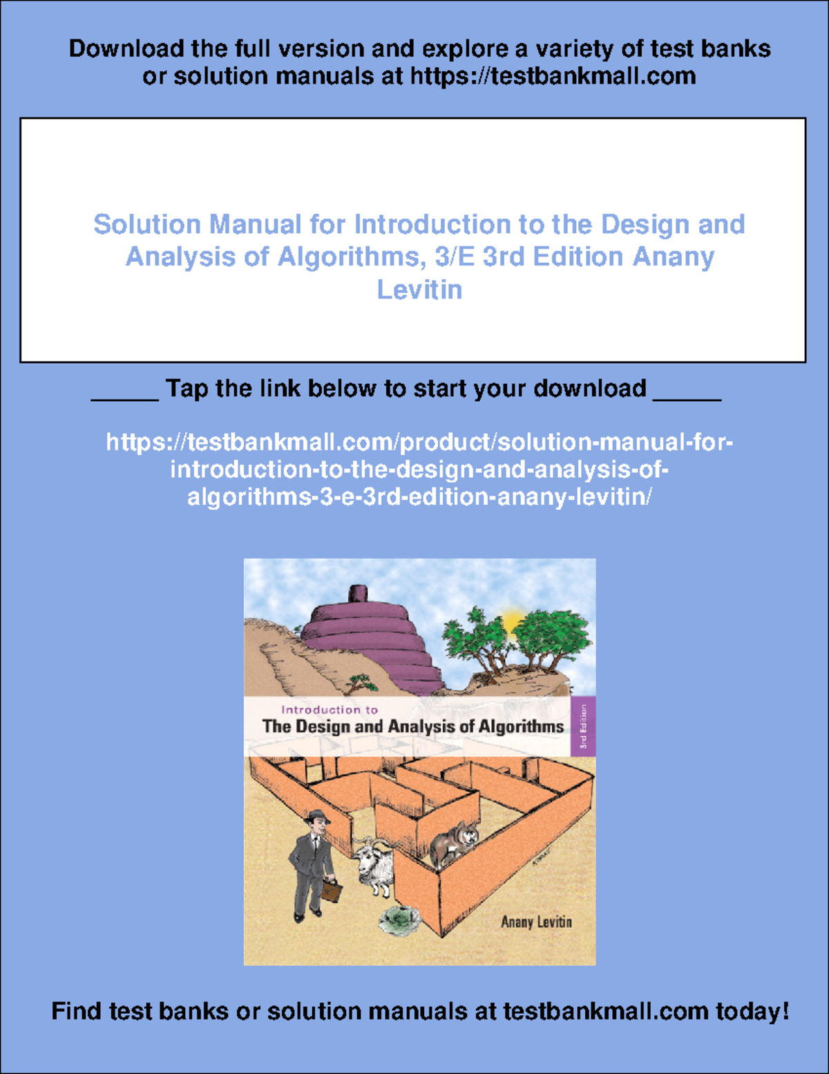 Solution Manual for Introduction to the Design and Analysis of Algorithms, 3rd - Studocu