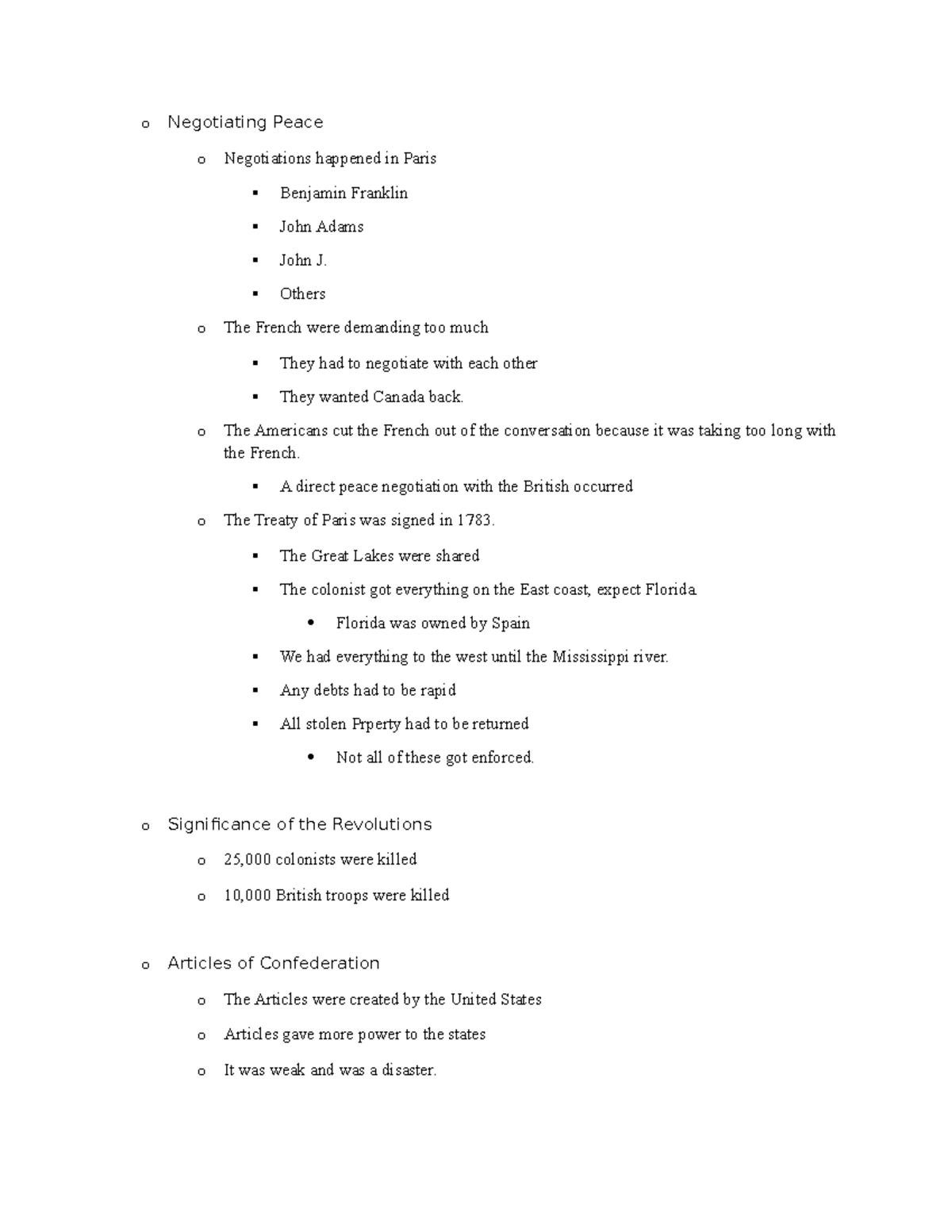 US History Notes: After the Revolutionary War (HIST 101) - Studocu