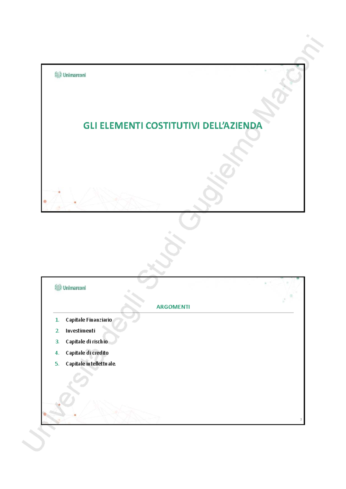 SEC EAZ L05 - Elementi Costitutivi del Capitale Aziendale - Studocu