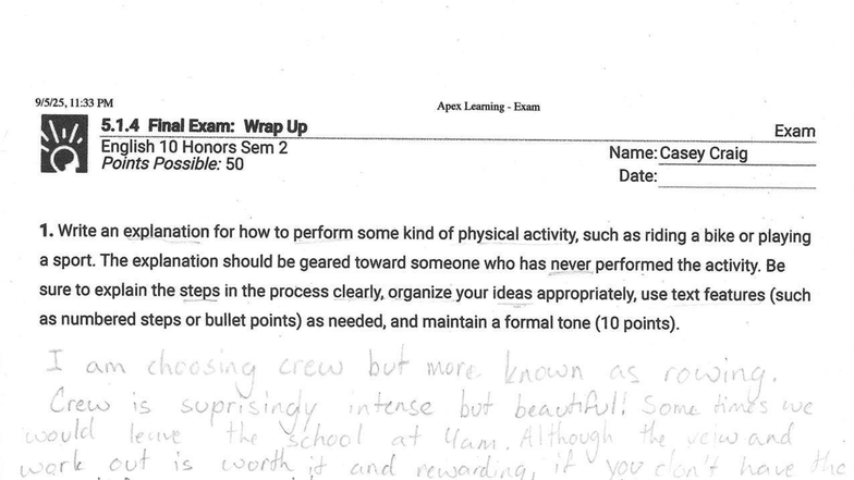 English 10 Honors Sem 2 Final Exam: Apex Learning Exam 5.1.4 - Studocu