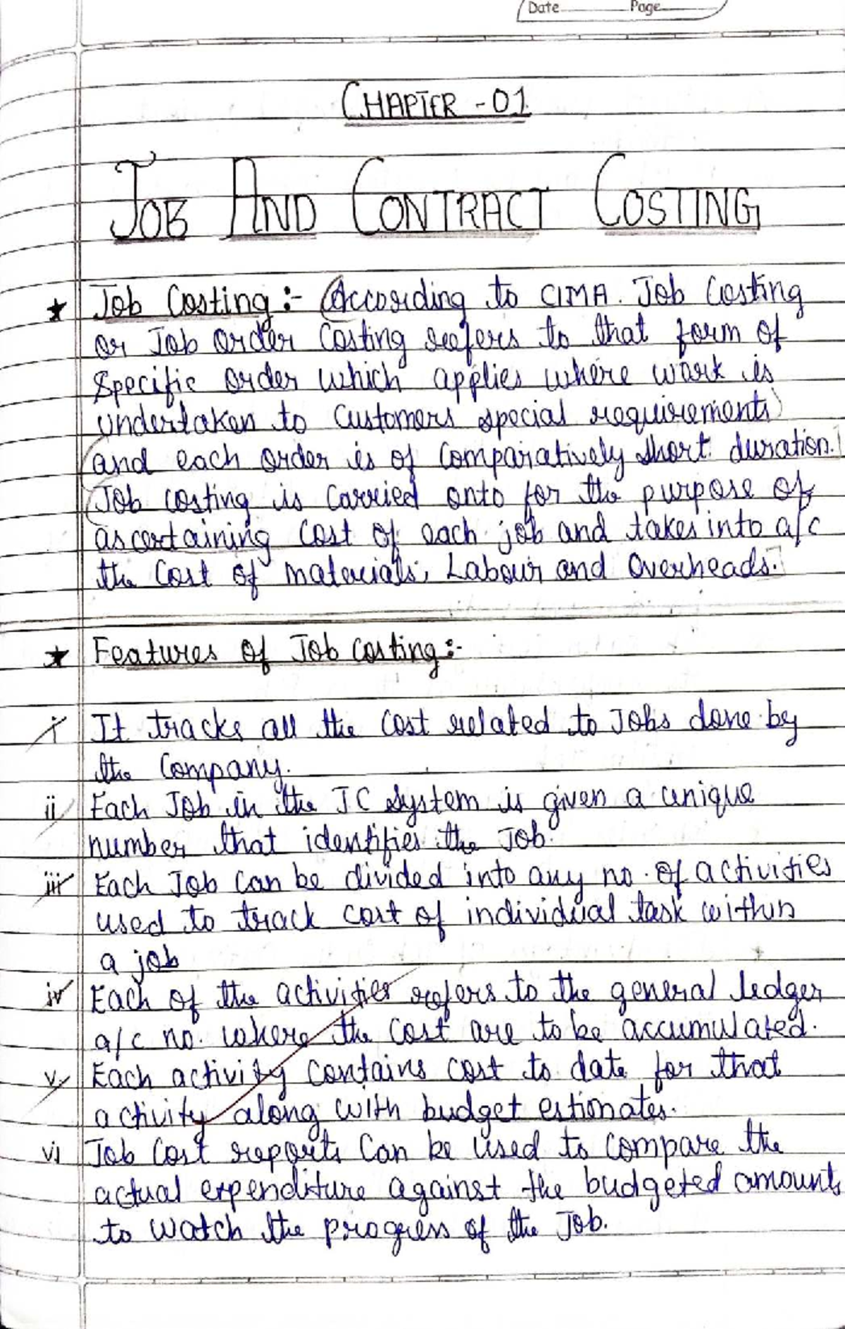 Costing Methods and Techniques: Job and Contract Costing (CIMA) - Studocu