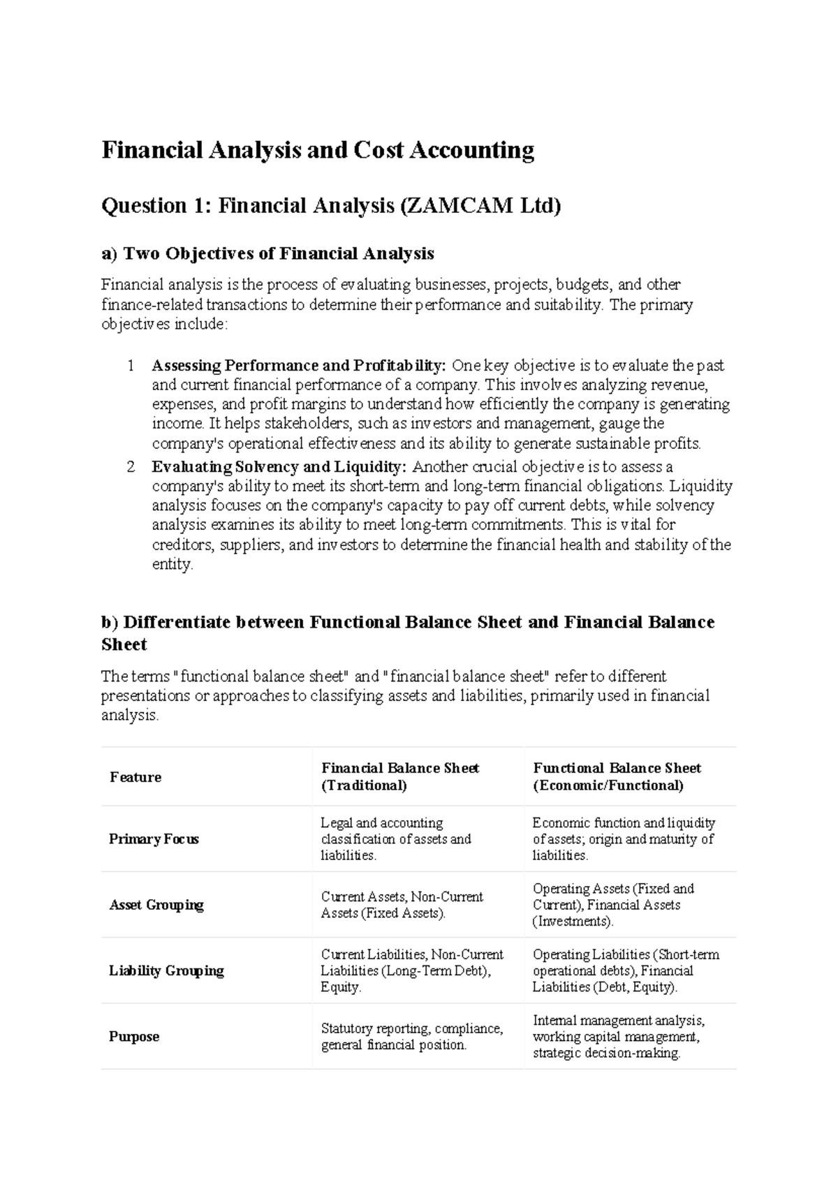 Financial Analysis and Cost Accounting: Key Insights and Objectives ...