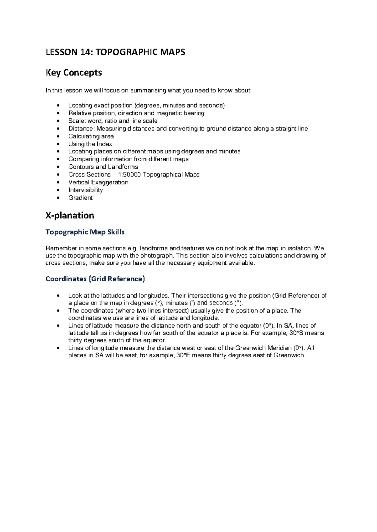 Grade 10 Mapwork: Understanding Topographic Maps and Skills - Studocu