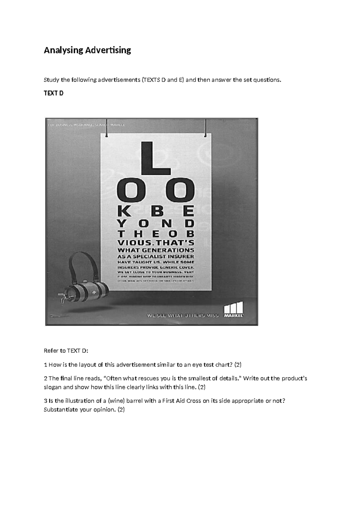 Grade 11 English - Language in Context: Advertising Analysis Notes ...