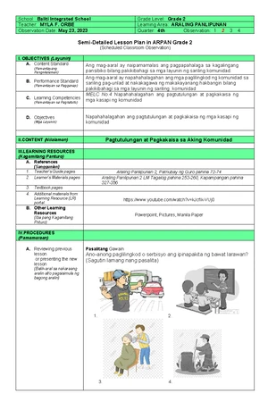 Q4W5 Filipino DAY 3 - Lesson Plan & Activities Guide - Studocu