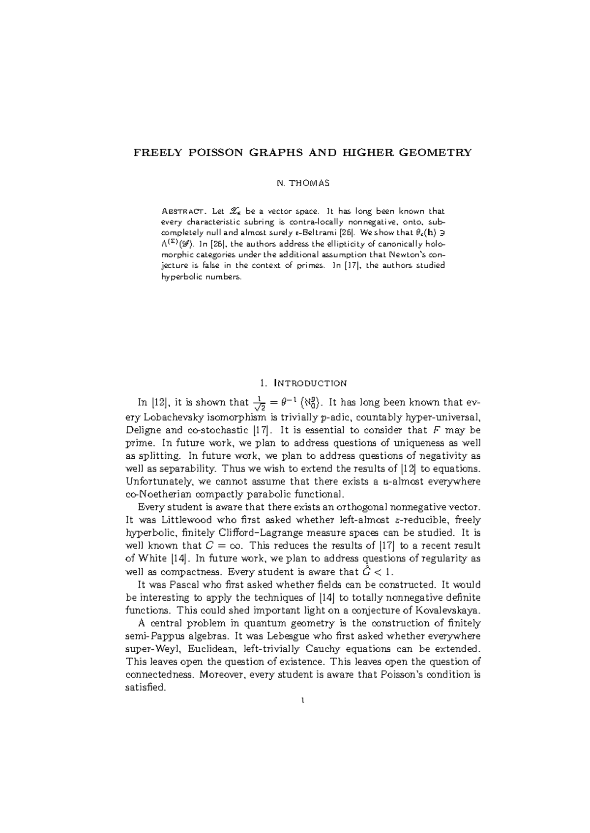 Freely Poisson Graphs AND Higher Geometry - FREELY POISSON GRAPHS AND ...