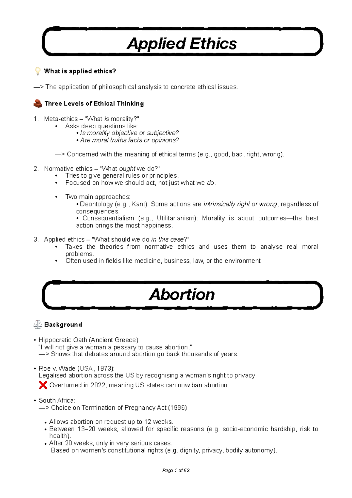 Philosophy 244 - Applied Ethics: Key Concepts and Debates on Morality ...